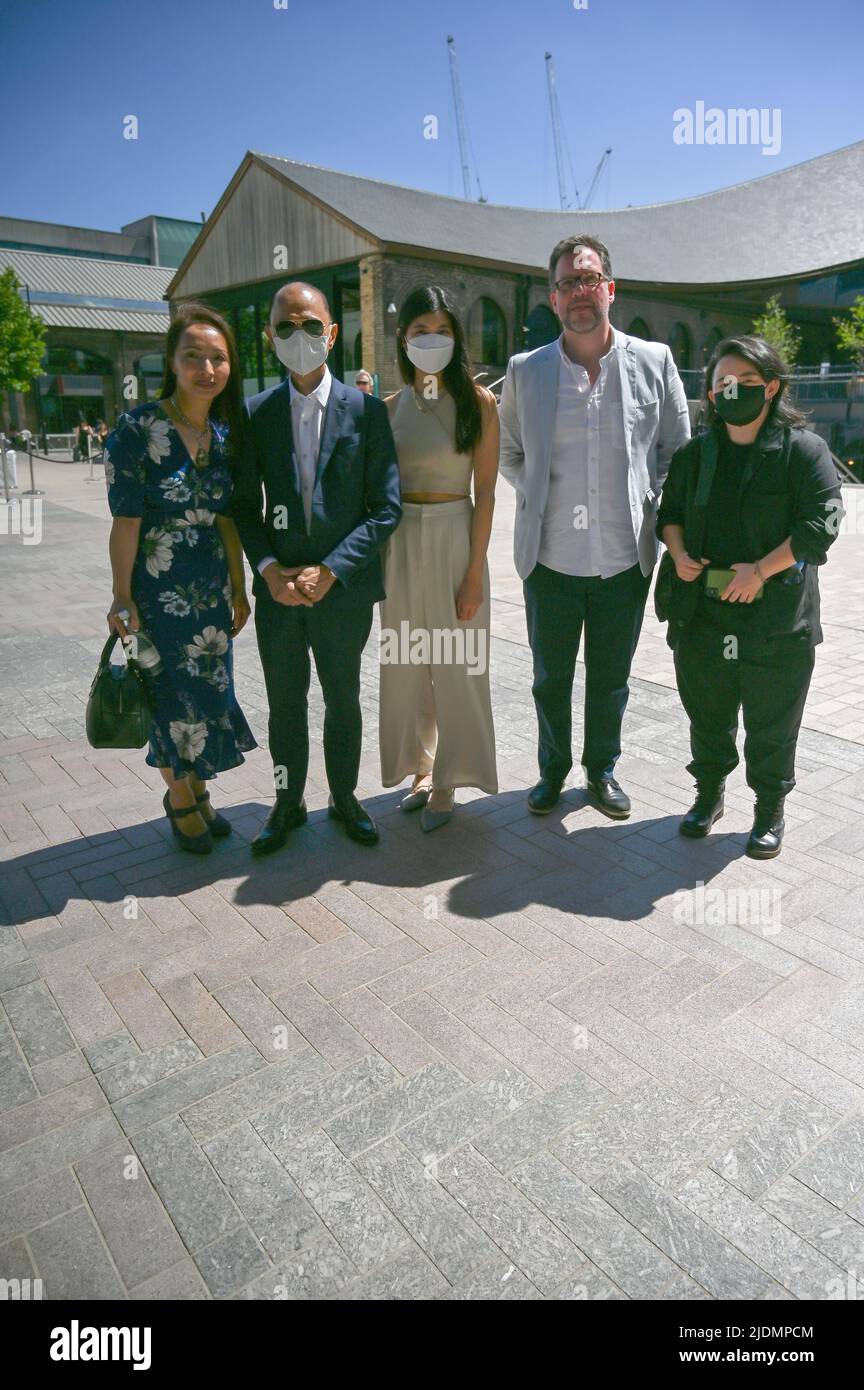 London, UK. - 22 June 2022. Jimmy Choo and his wife and daughter ...