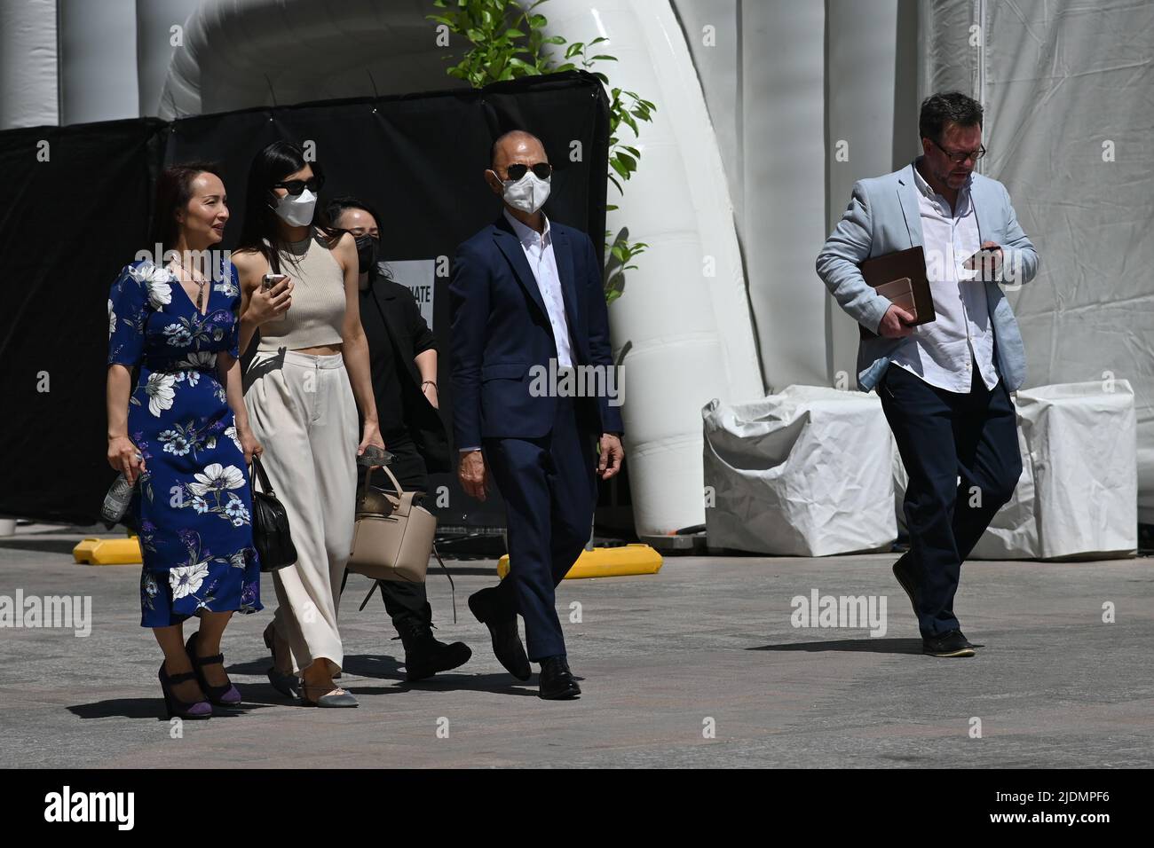 London, UK. - 22 June 2022. Jimmy Choo and his wife and daughter ...