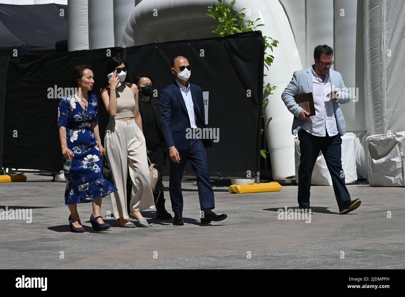 London, UK. - 22 June 2022. Jimmy Choo and his wife and daughter ...