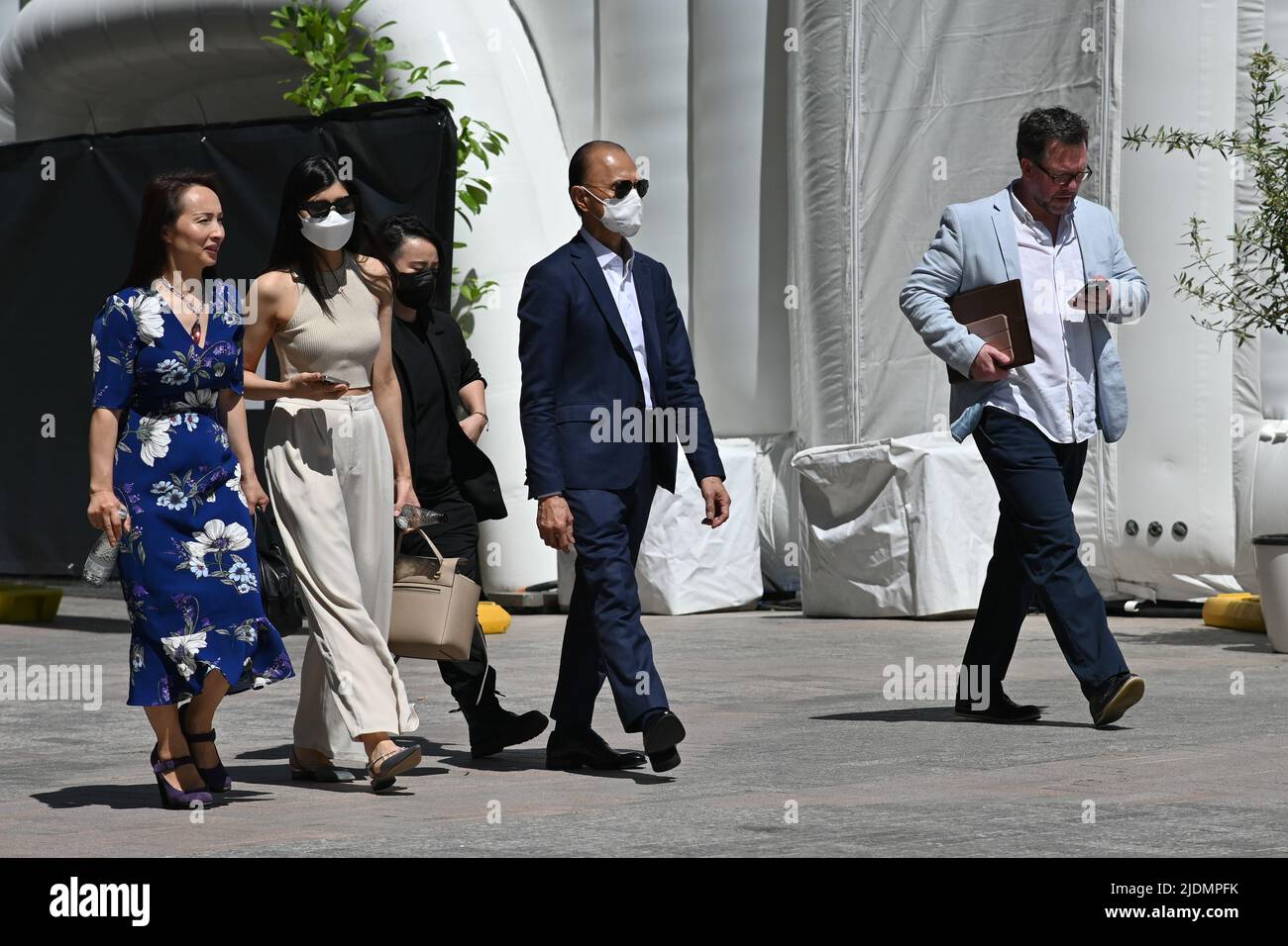 London, UK. - 22 June 2022. Jimmy Choo and his wife and daughter ...
