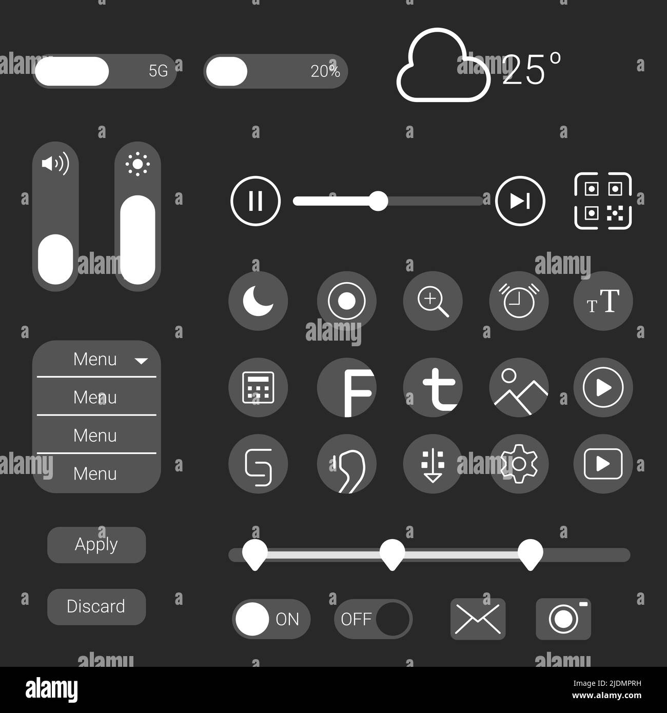 Mobile App Icon Set User Interface Stock Vector Image And Art Alamy