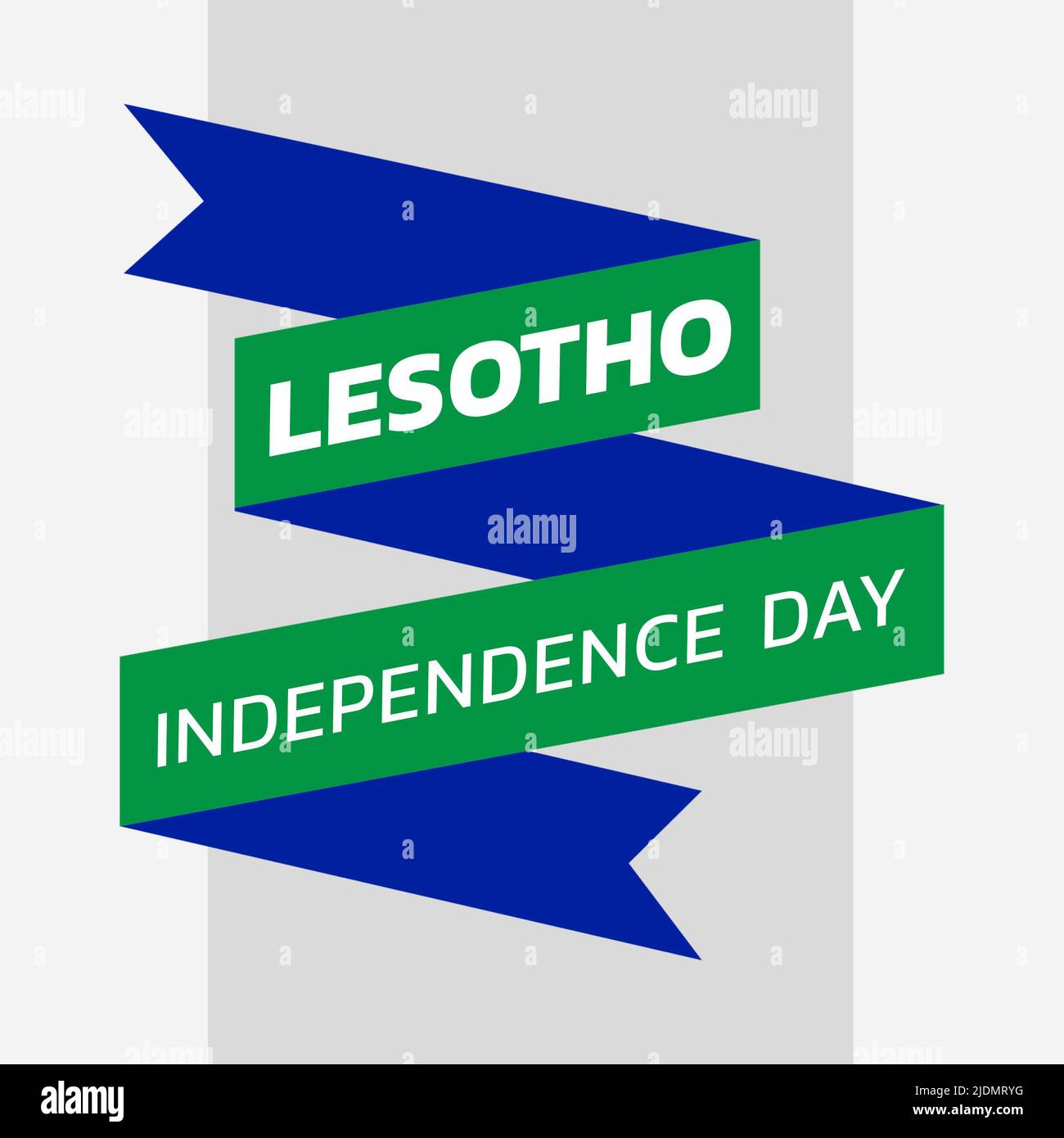 Illustration of lesotho independence day text on blue and green ribbon ...