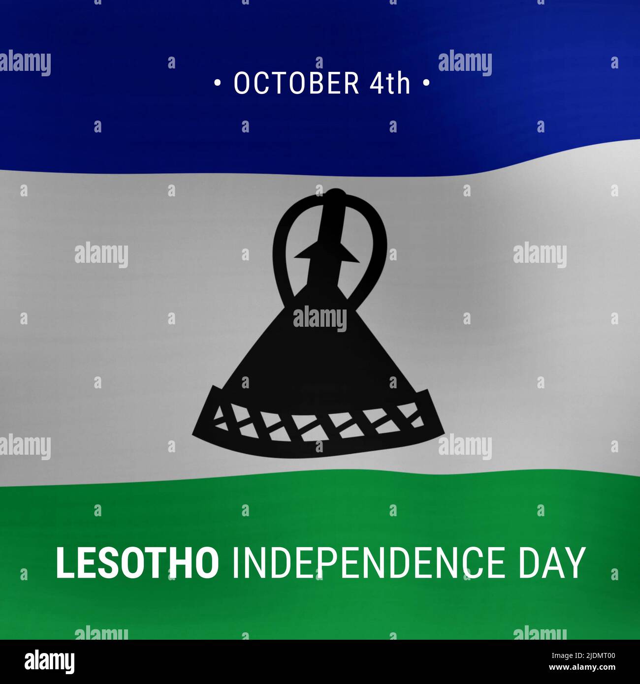 Illustration of october 4th and lesotho independence day text over ...