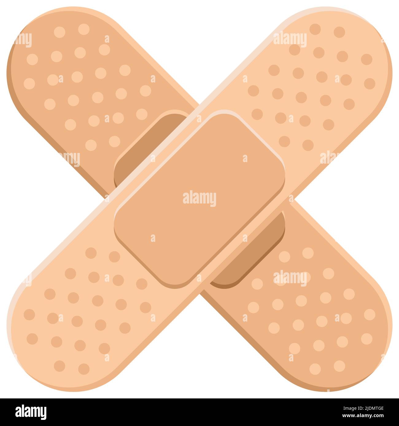 Two medical adhesive bandages making a cross Stock Photo - Alamy