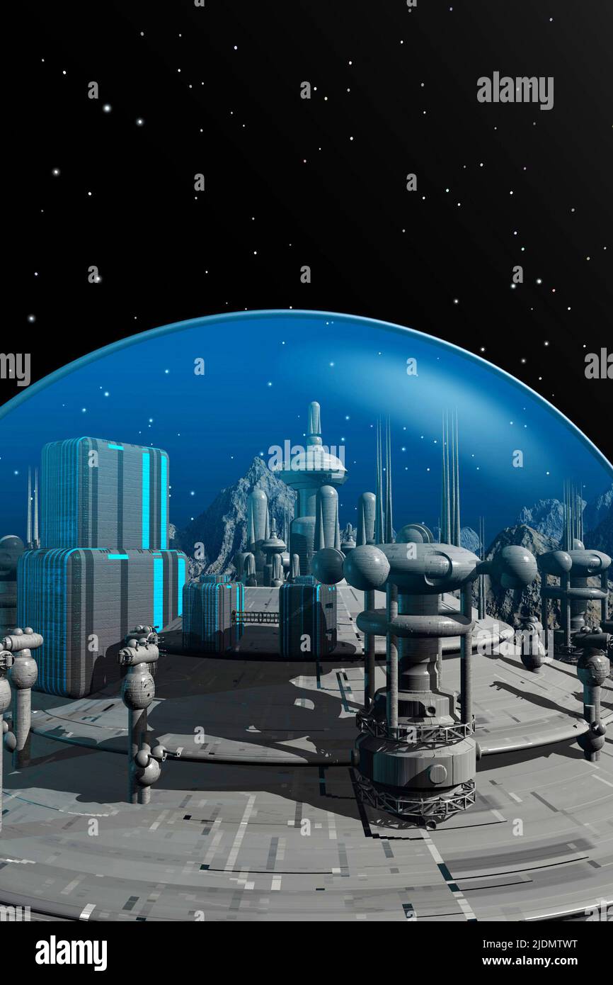 futuristic scenery, 3d illustration Stock Photo - Alamy