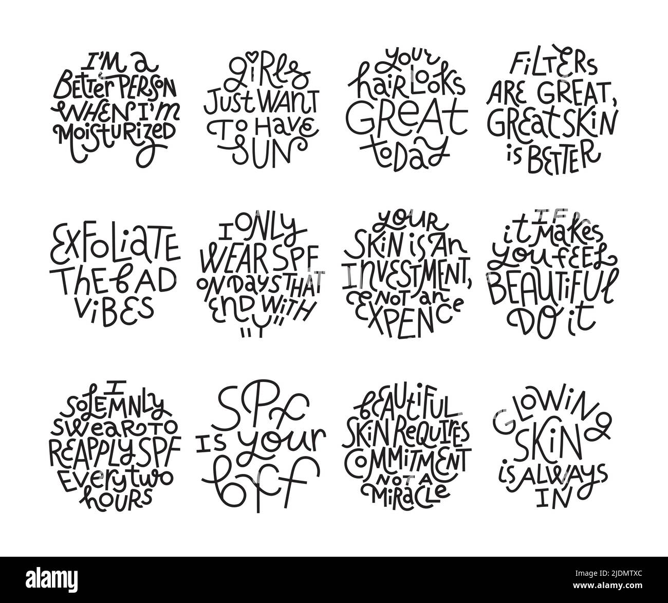 Skincare beauty happy face Stock Vector Images - Alamy