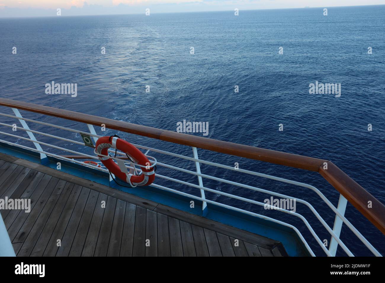 Open deck on cruise ship, sea view Stock Photo - Alamy