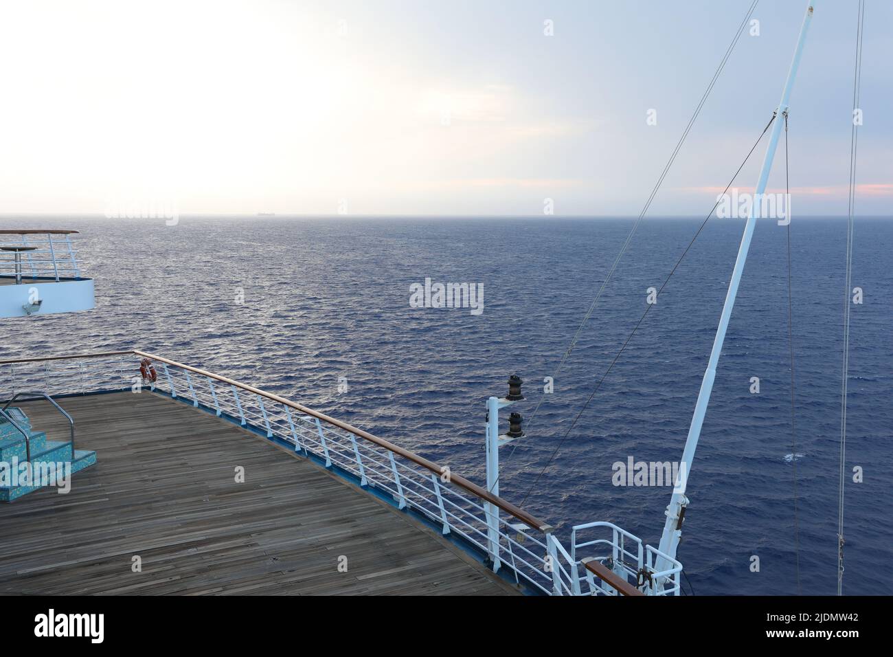 Open deck on cruise ship, sea view Stock Photo - Alamy