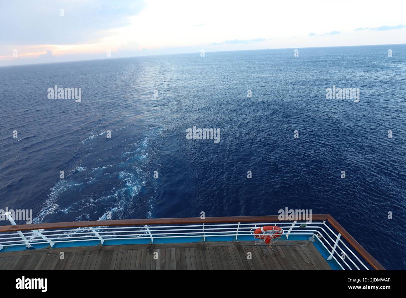 Open deck on cruise ship, sea view Stock Photo - Alamy