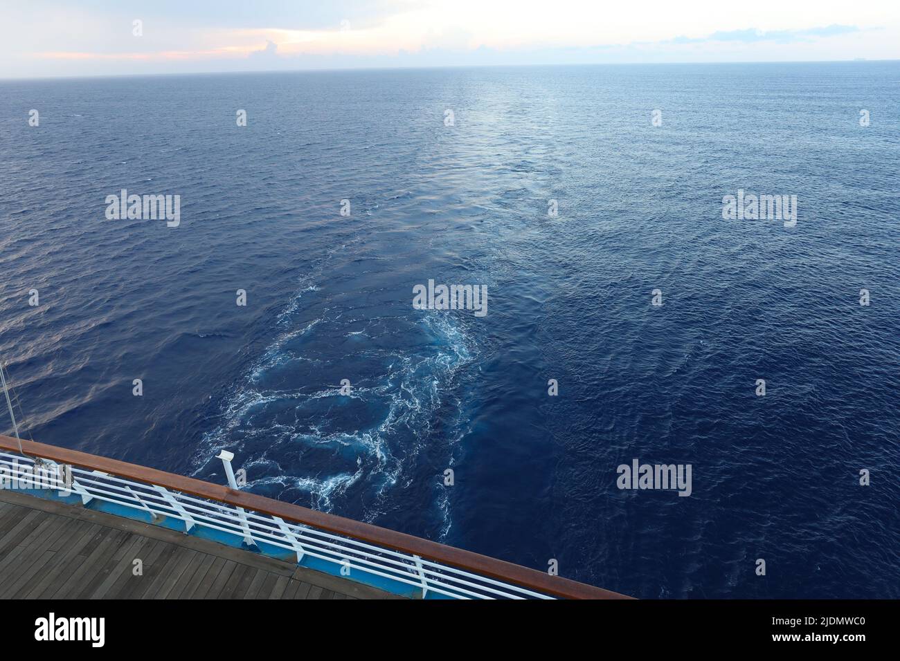Open deck on cruise ship, sea view Stock Photo - Alamy