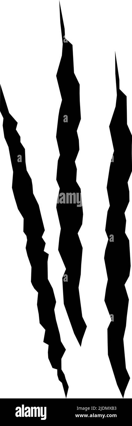 Cat scratches. Black claws animal scratch, Torn paper. Cat claws trace ...
