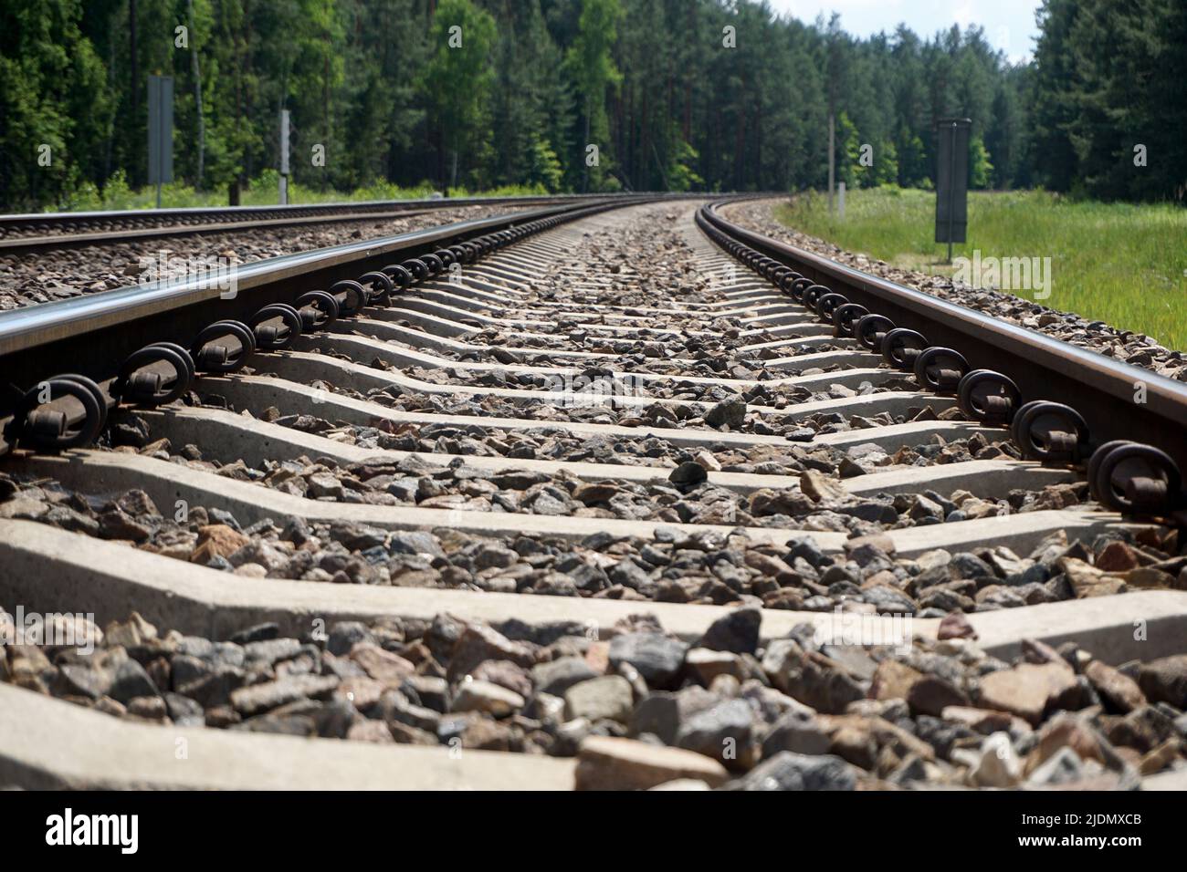 Train track/ railroad - perspective Stock Photo - Alamy
