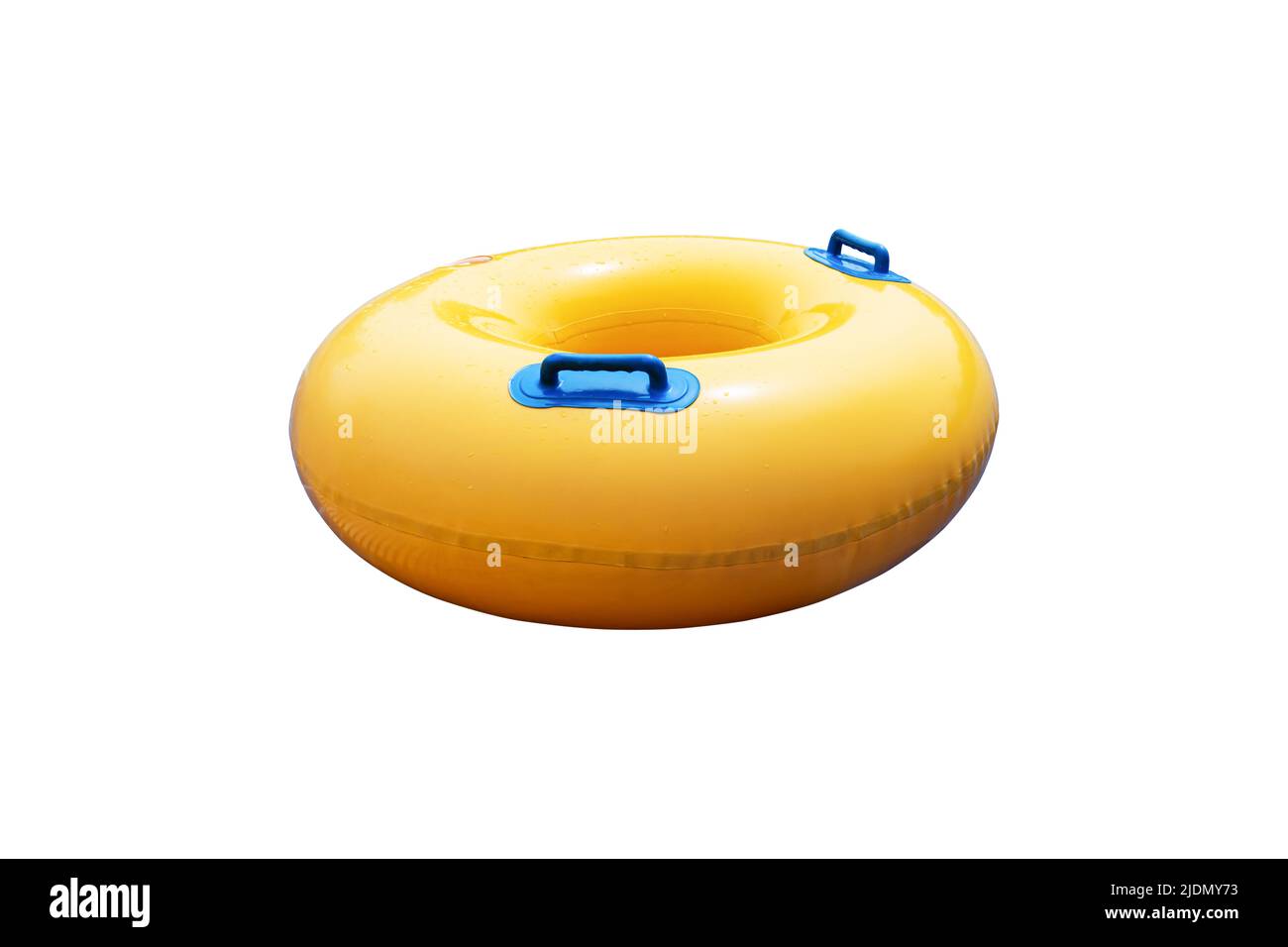 Yellow inflatable rings isolated on white background include clipping ...