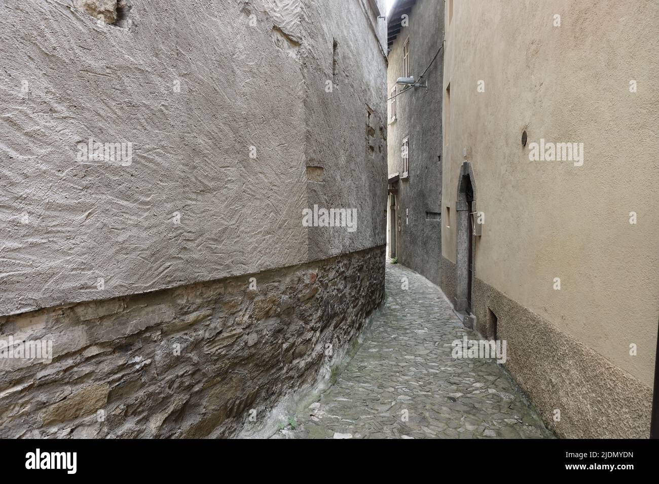 View of a glimpse of street in the historic center of Careno , Como ...