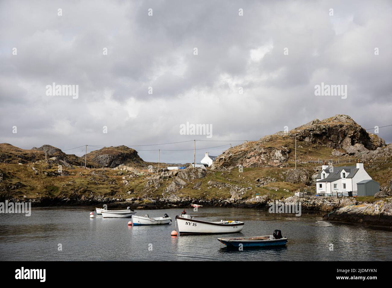 fishing harbour at Stockinish, Harris, Outer Hebrides, Scotland Stock ...