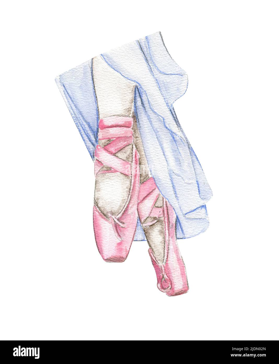 Watercolor ballerina's feet in ballet slippers Stock Photo - Alamy