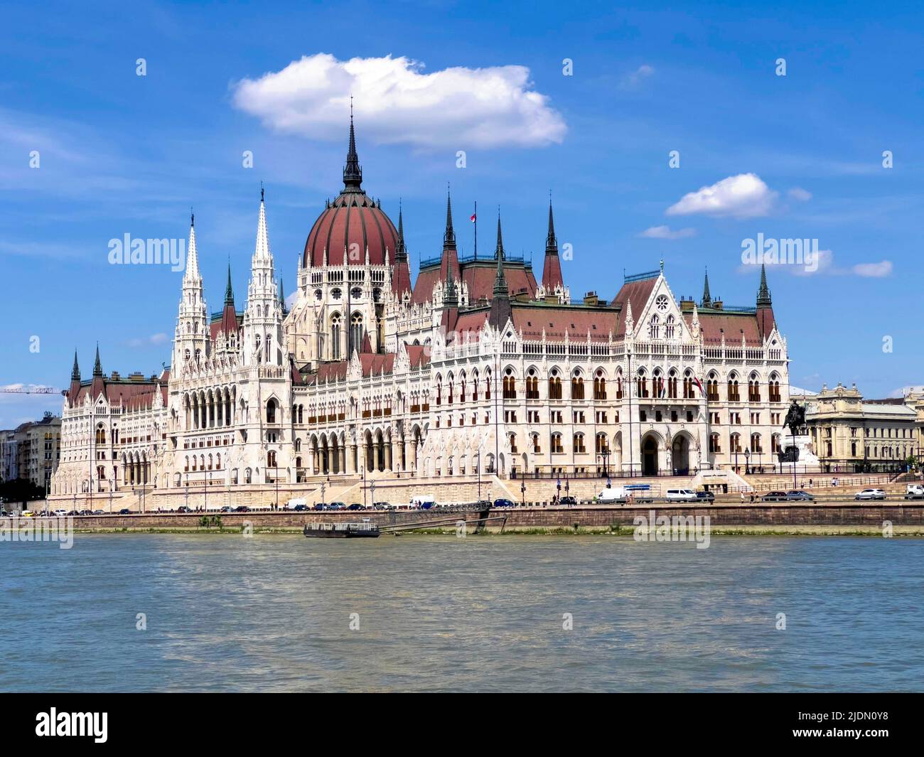 Hungarian Parliament building as seen from the River Danube Stock Photo ...