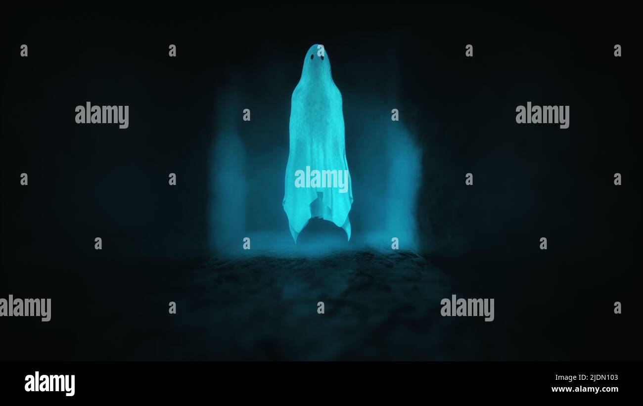 a creepy ghost in a dark vault (3d rendering Stock Photo - Alamy