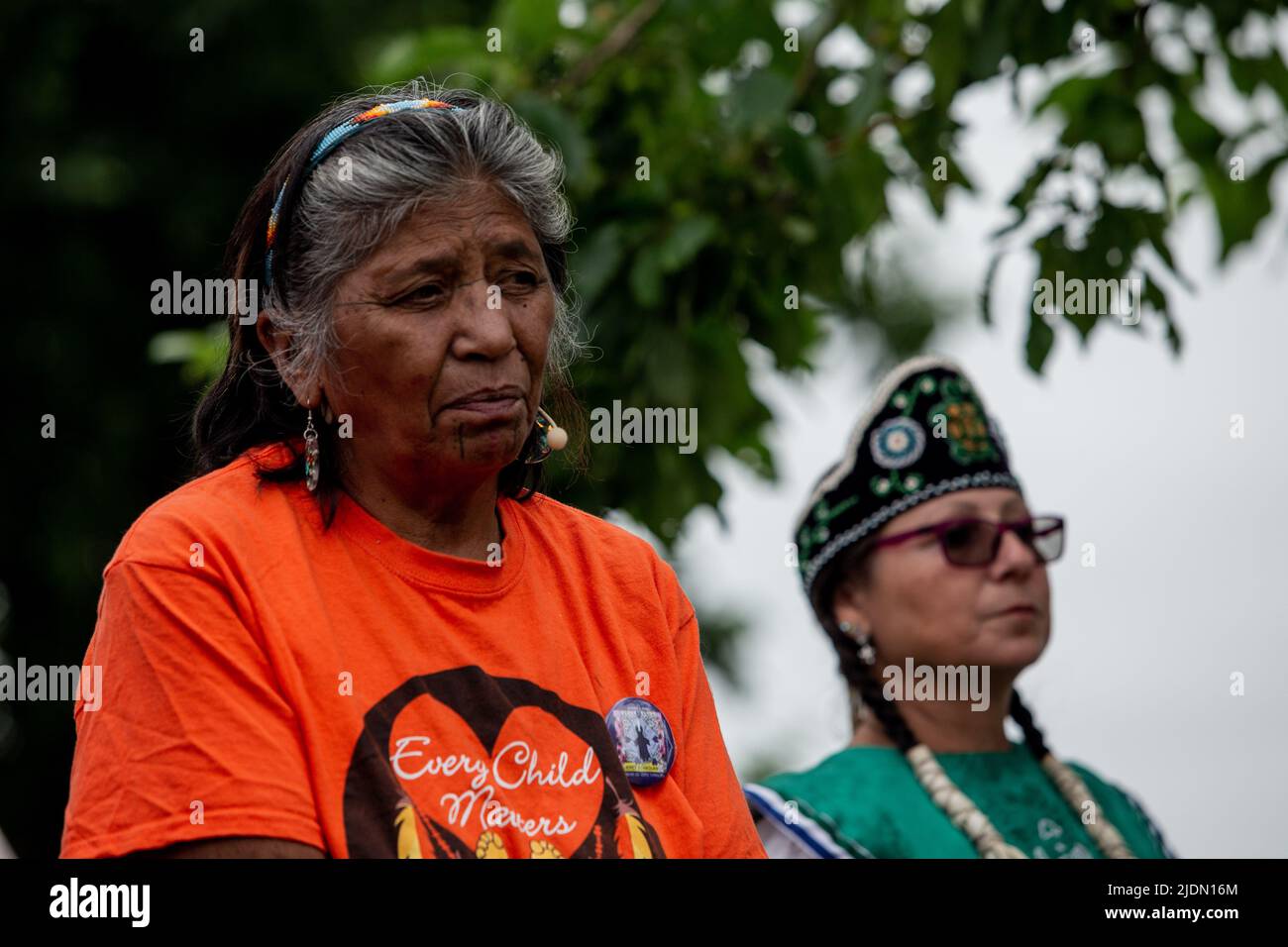 An Indigenous elder watches the ceremonial speech to celebrate the ...