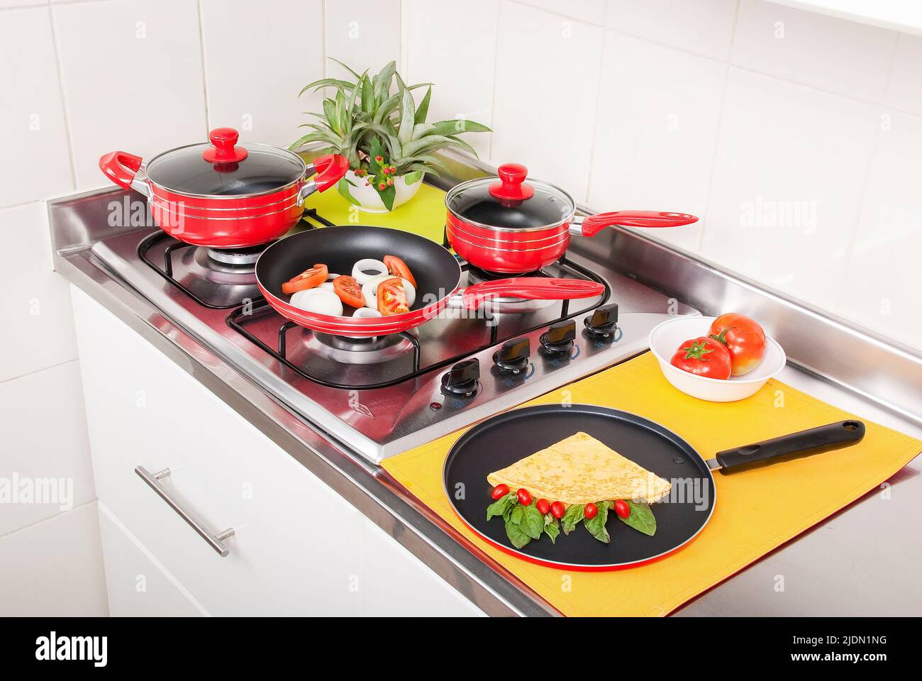 Cookware; Set of cooking pots Stock Photo - Alamy