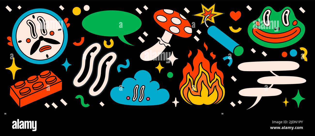 Cartoon vector Comic characters. Crazy cartoons Abstract vector ...