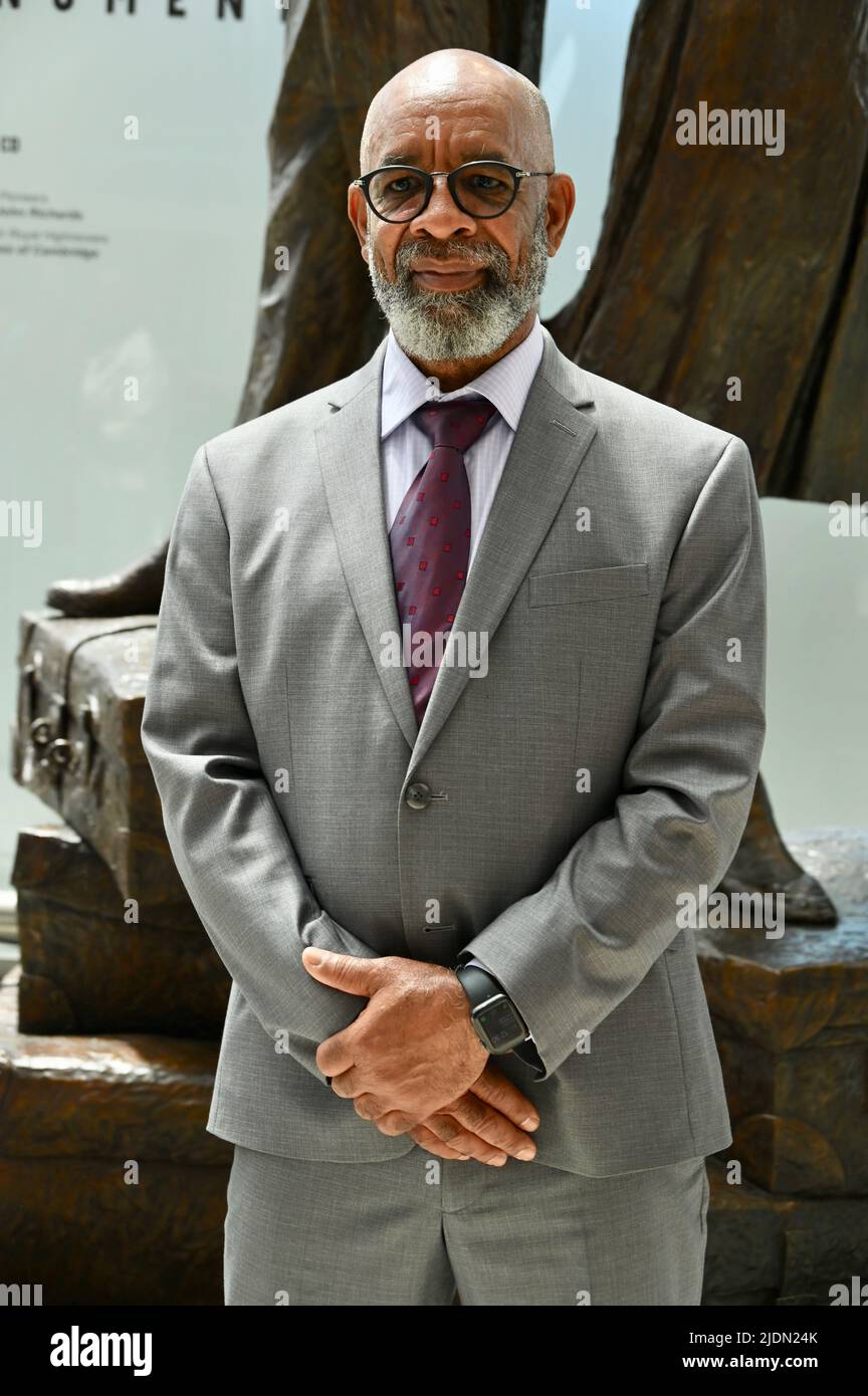 London, UK. Basil Watson. A statue designed by Jamaican artist and ...