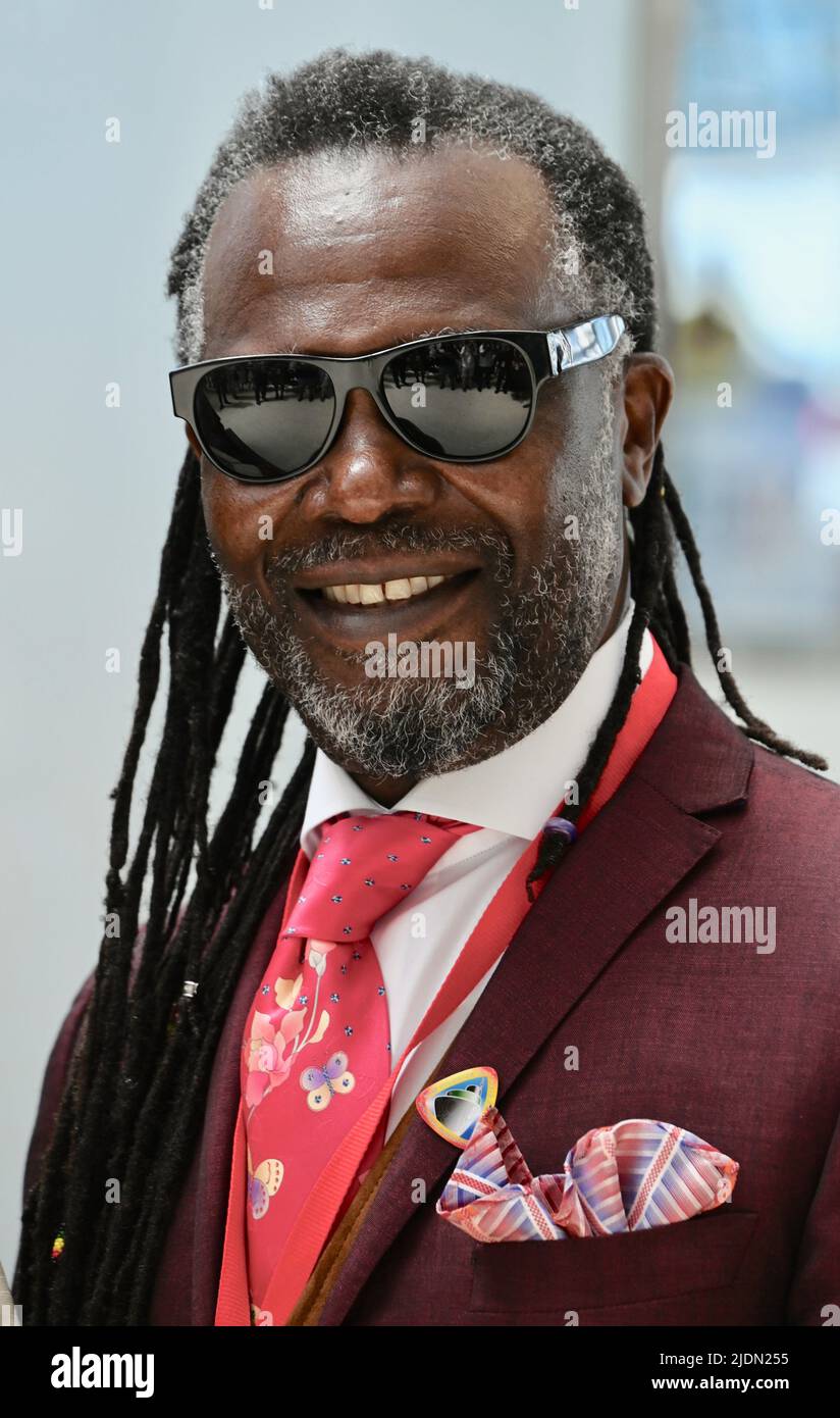 London, UK. Levi Roots. A statue designed by Jamaican artist and ...