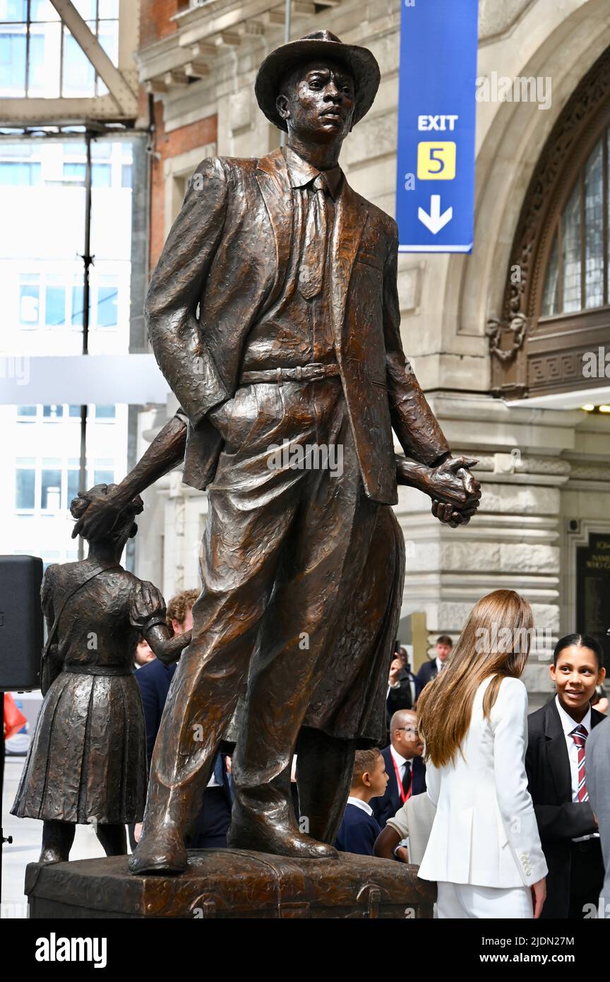 London, UK. A statue designed by Jamaican artist and sculptor Basil ...