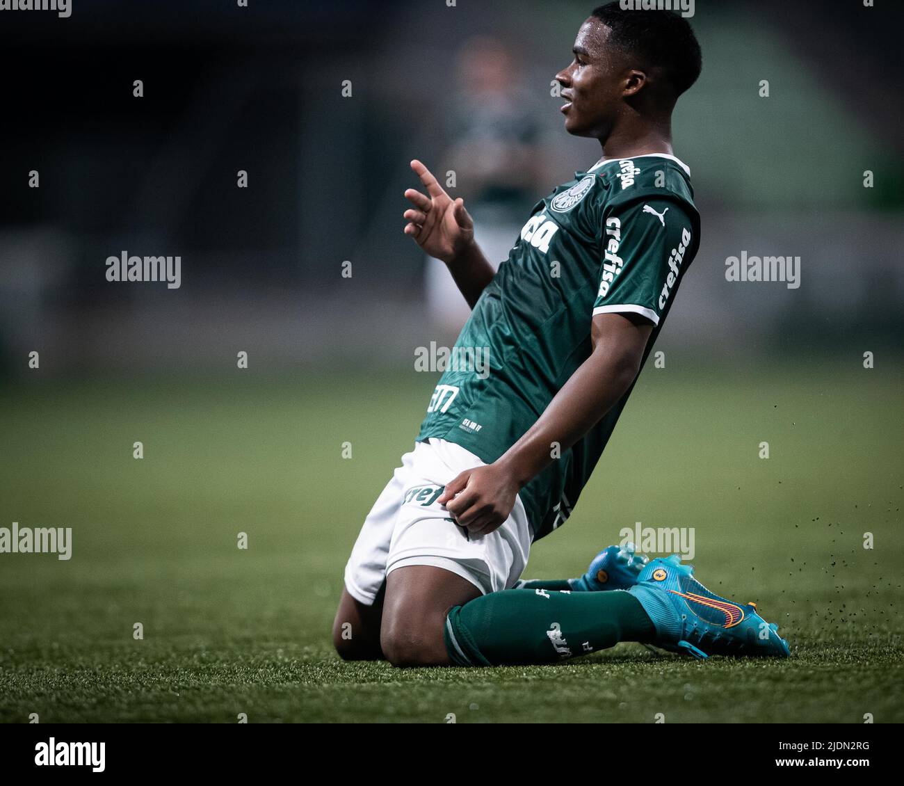 Sao Paulo, Brazil. 21st June, 2022. : Endrick do Palmeiras celebrates ...
