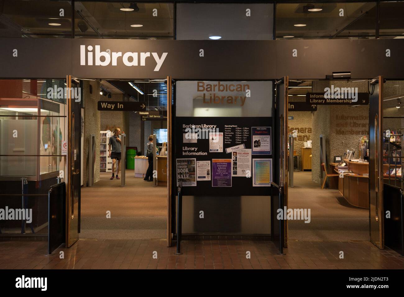 LONDON - SEP 28: Inside view of Barbican Library, Art Center, the ...