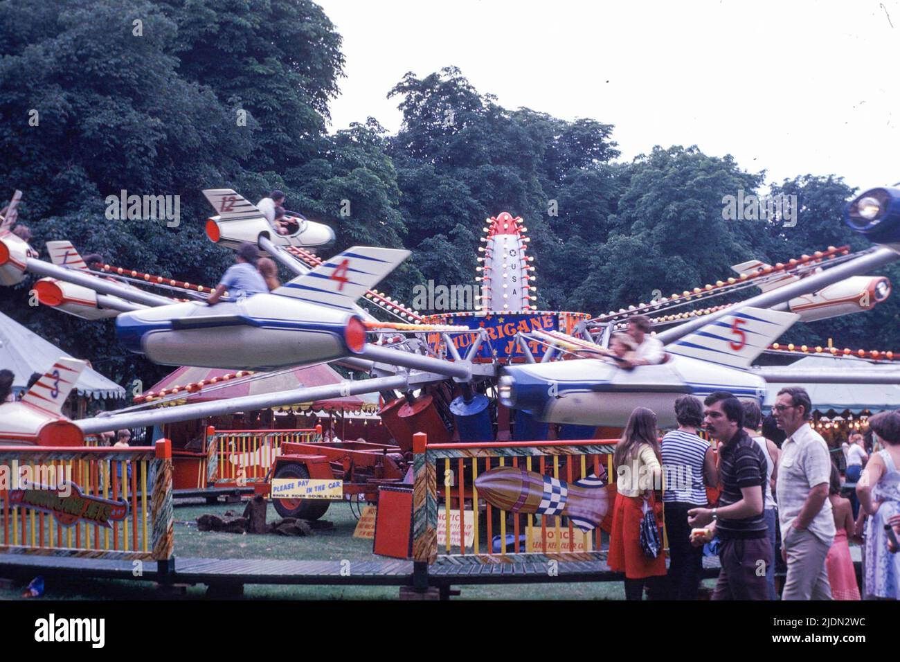 A Jets fairground ride at Abington Park, Northampton in 1978 Stock ...