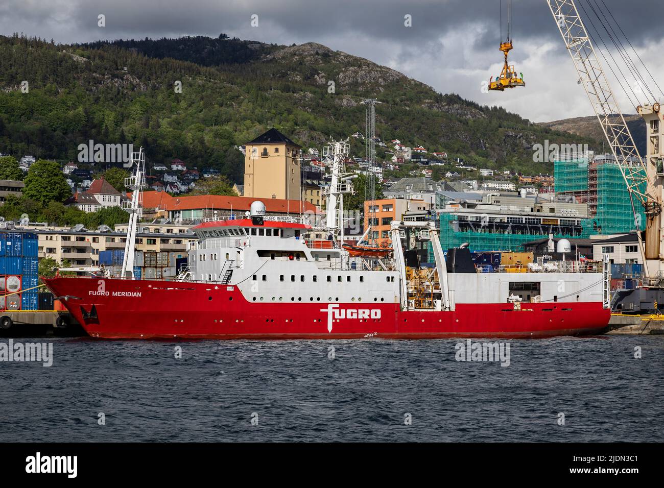 Research and seismic vessel Fugro Meridian in the port of Bergen ...
