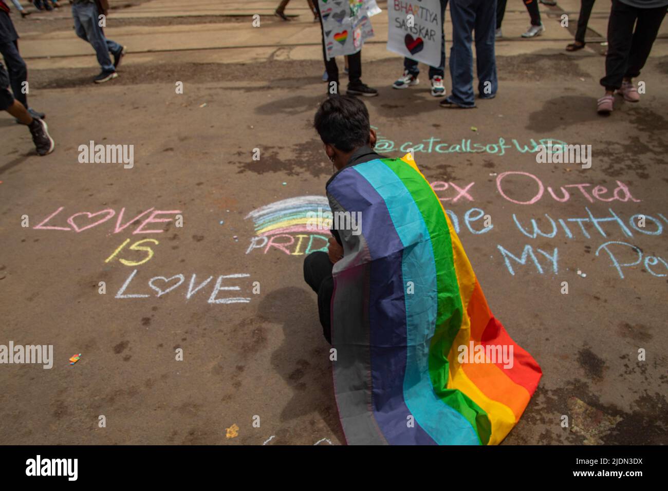 Rainbow Pride walk Stock Photo - Alamy