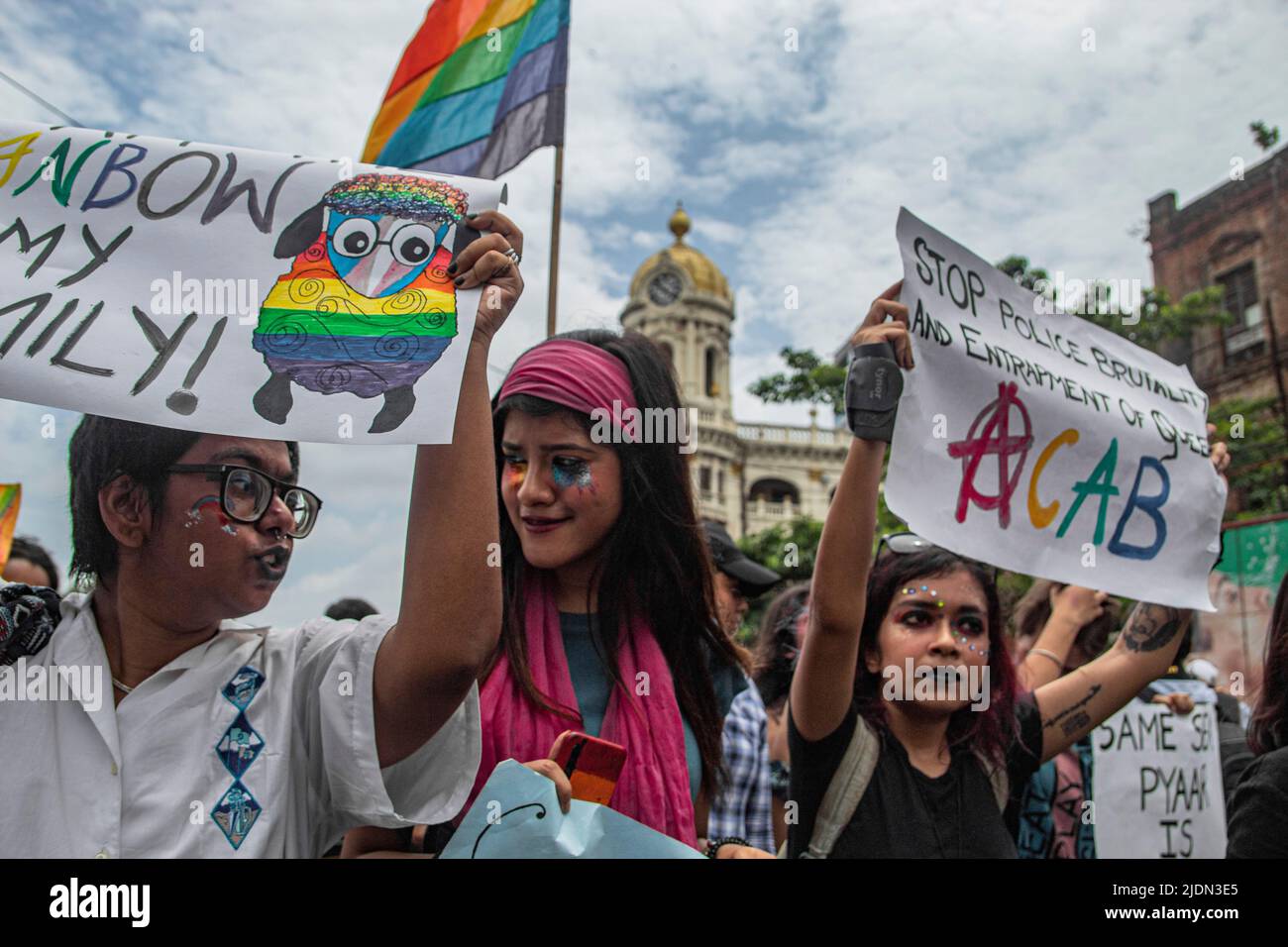 Rainbow Pride walk Stock Photo - Alamy