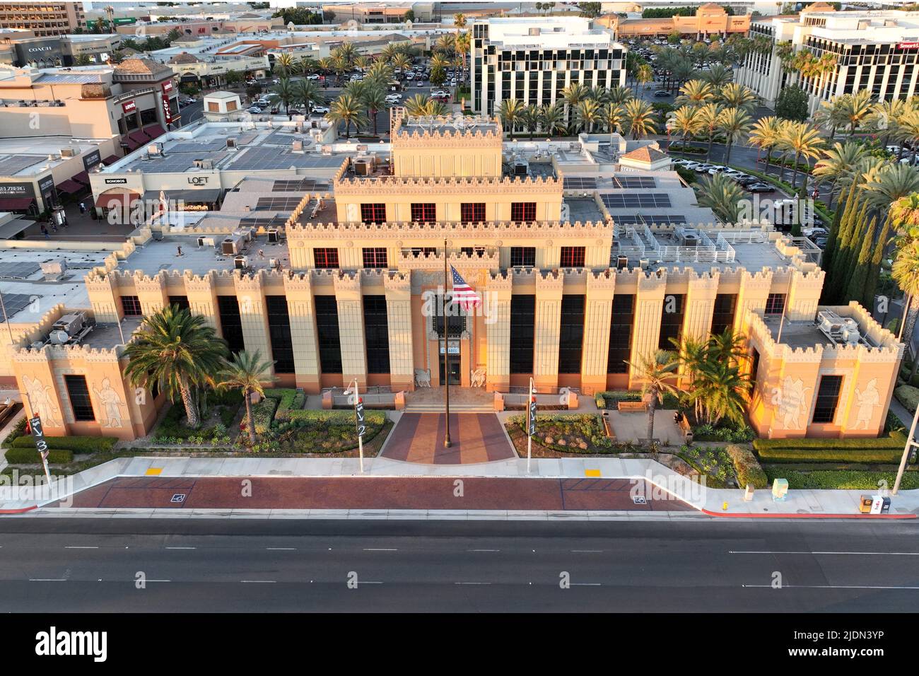 A general overall aerial view of the Citadel Outlets shopping center ...