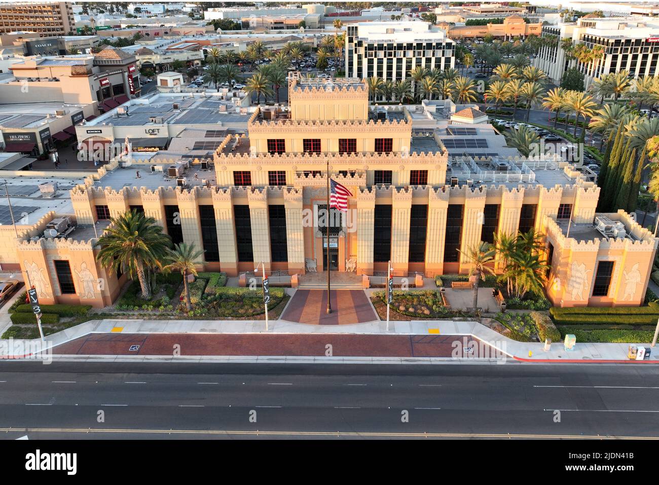 A general overall aerial view of the Citadel Outlets shopping center ...
