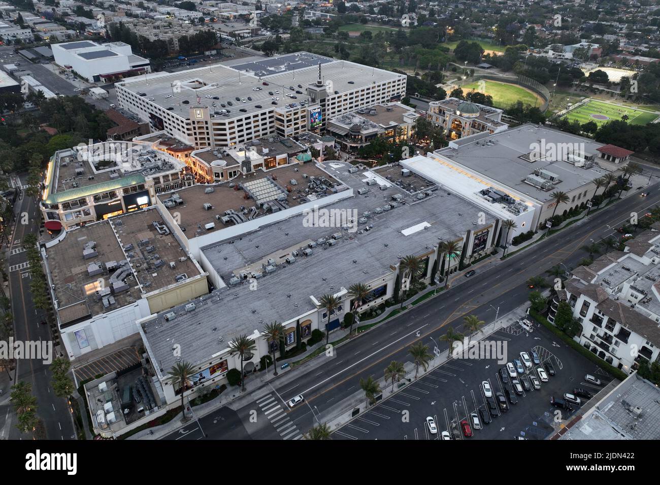 A general overall aerial view of The Grove shopping center, Wednesday, May 25, 2022, in Los ...