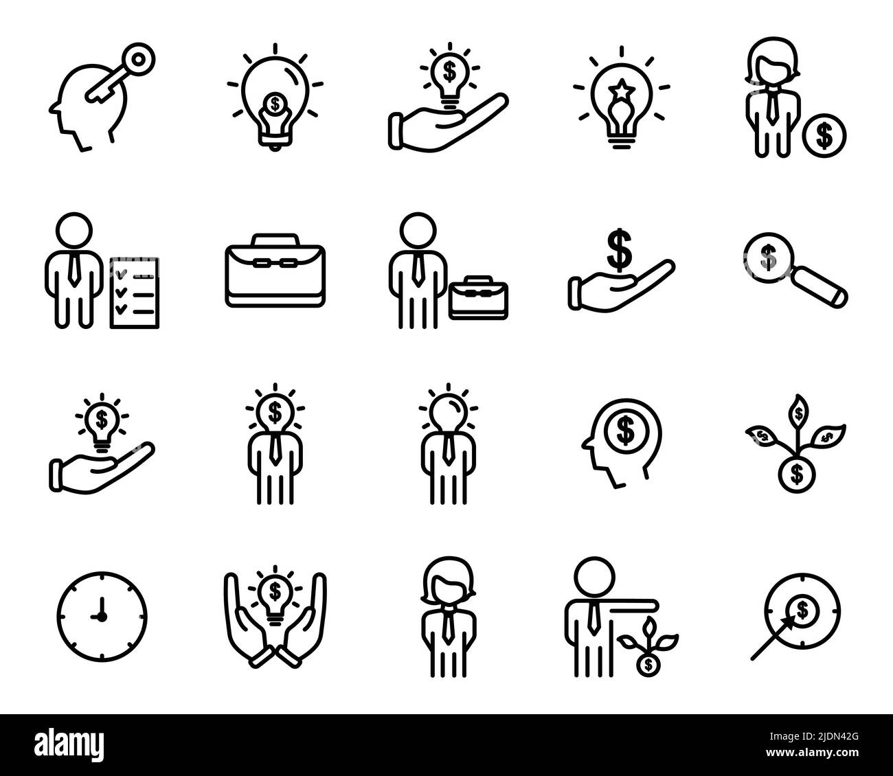 Vector icon set of Entrepreneur. Contains such Icons as businessman ...