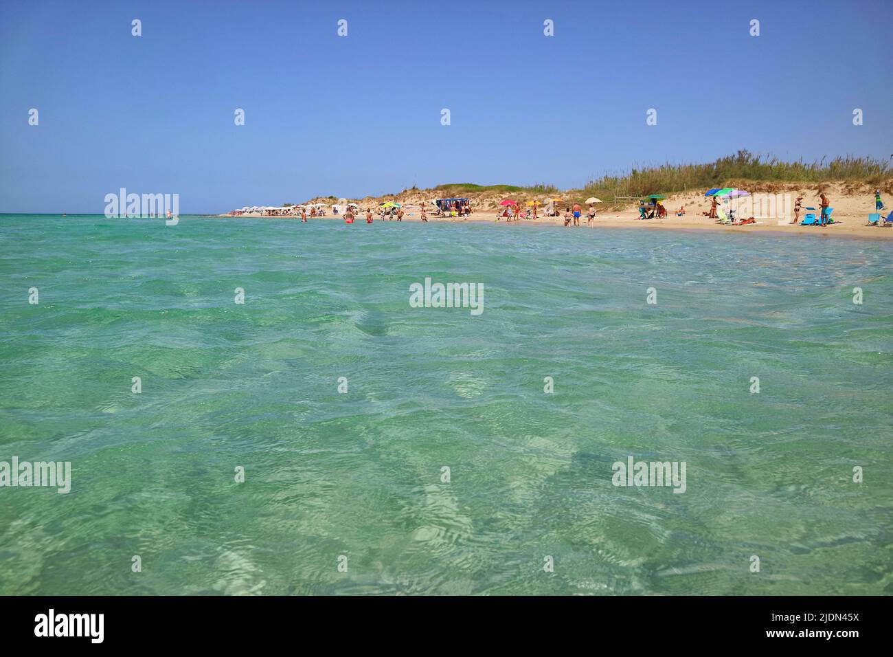 The transparency of sea water in a beach of Salento in southern Italy ...