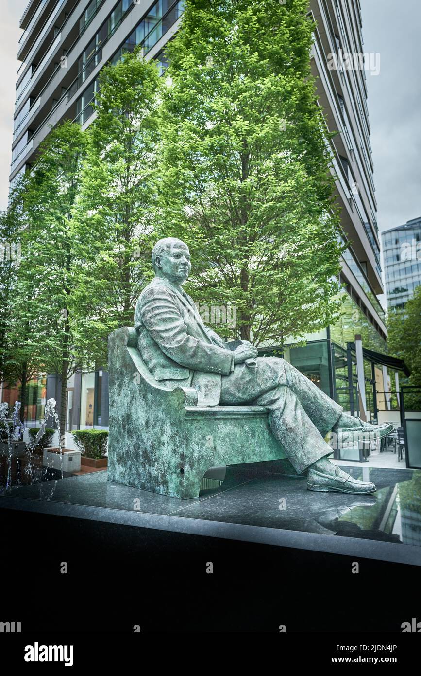 Statue of Sir Simon Milton at One Tower Bridge Building, south bank ...