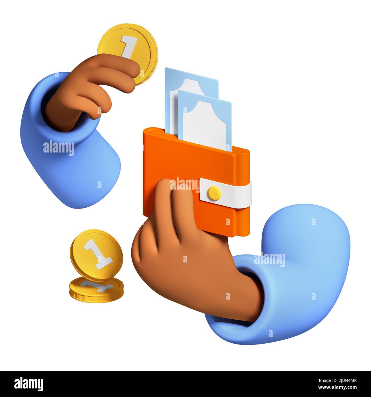 Get paid in cash - modern realistic colorful 3d illustration Stock ...
