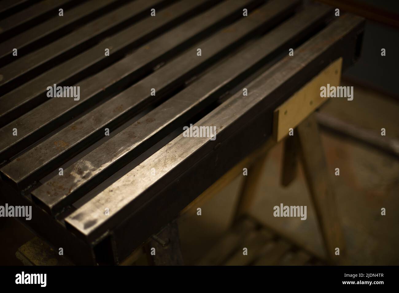 Steel profile. Metal parts. Iron rods. Steel slats Stock Photo - Alamy