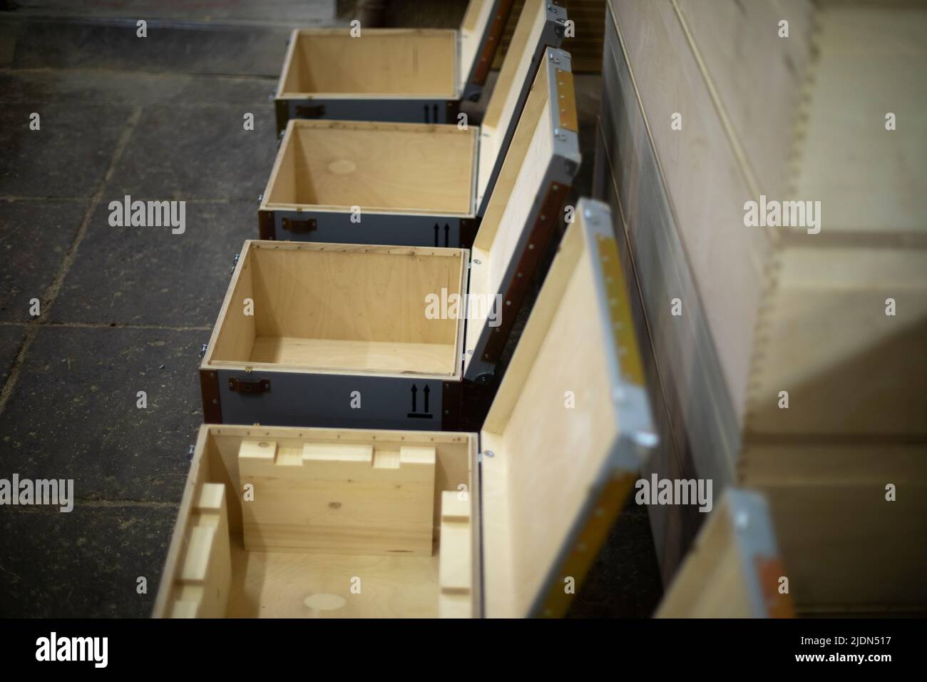 Military boxes made of wood. Furniture production. Boxes for cartridges ...