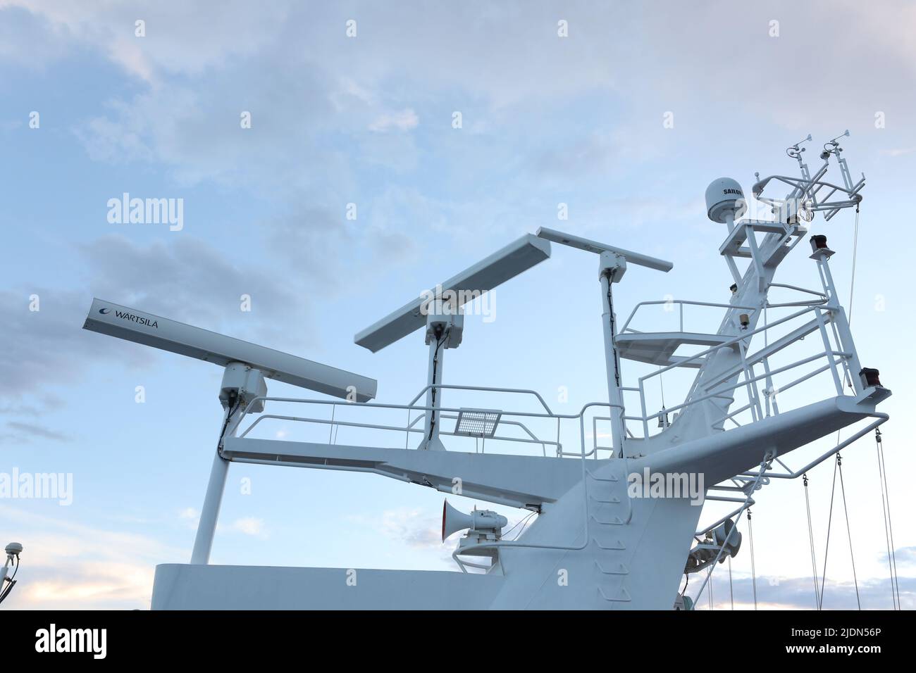 Radar of a ship, ship radar for safe passage on the sea Stock Photo - Alamy