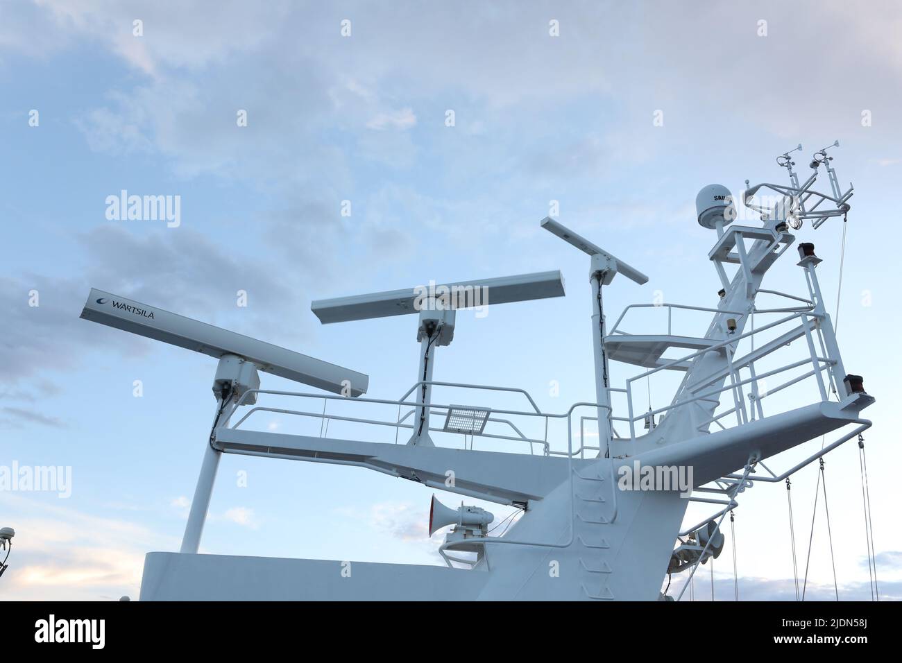 Radar of a ship, ship radar for safe passage on the sea Stock Photo - Alamy
