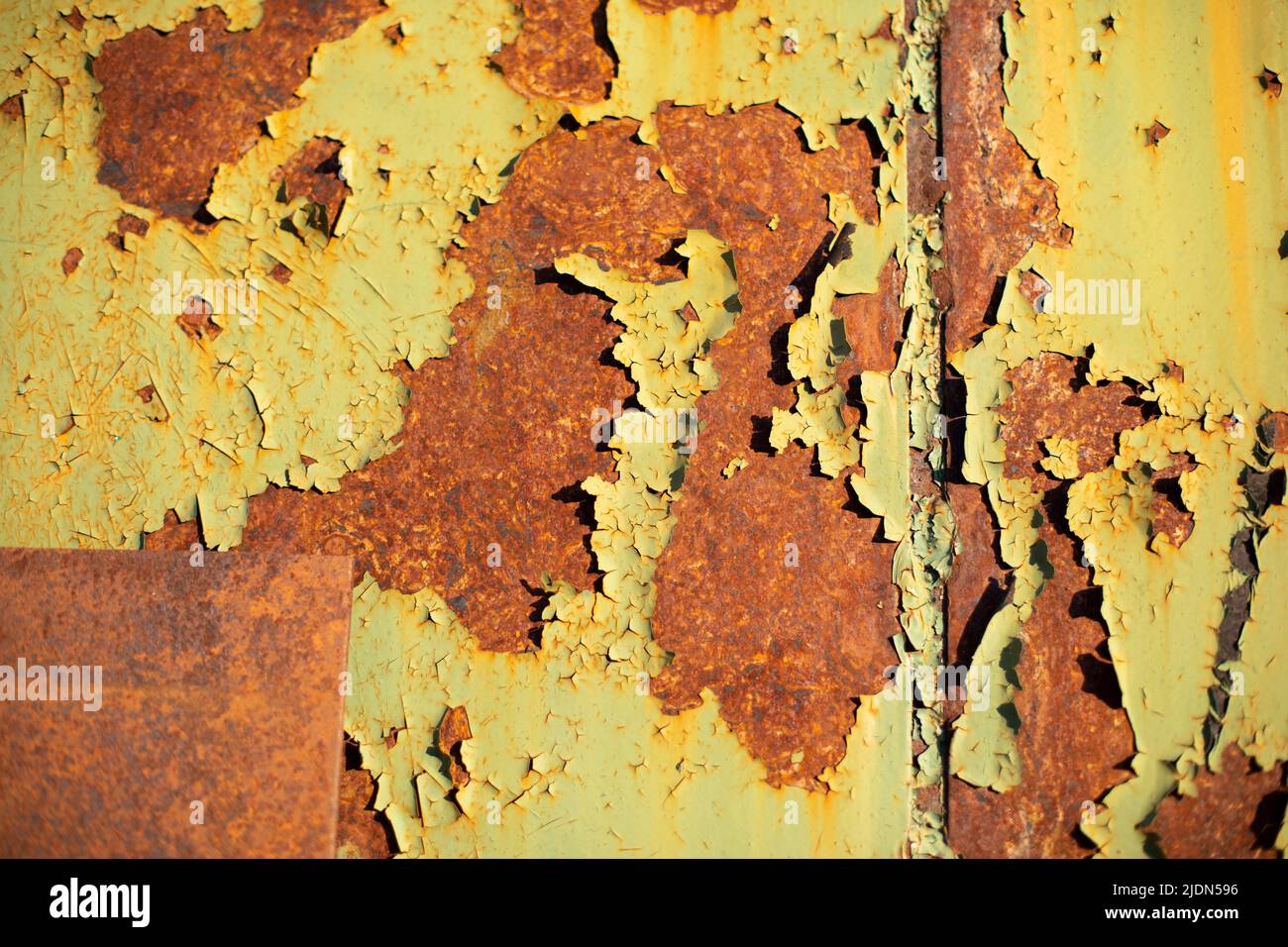 Rust on metal. Texture of old paint is green. Spoiled metal Stock Photo ...