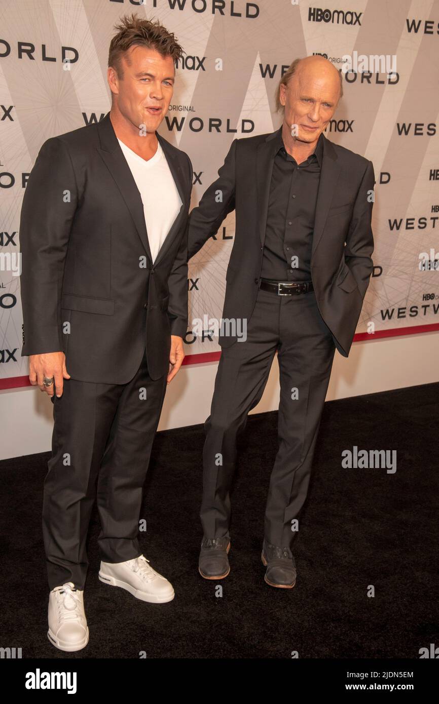 Luke Hemsworth and Ed Harris attend HBO's "Westworld" Season 4 premiere ...