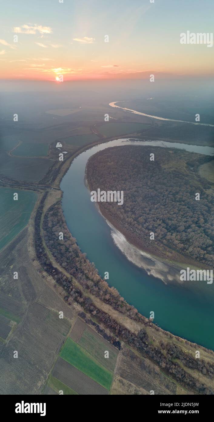 Aerial scenic view winding waterway hi-res stock photography and images ...