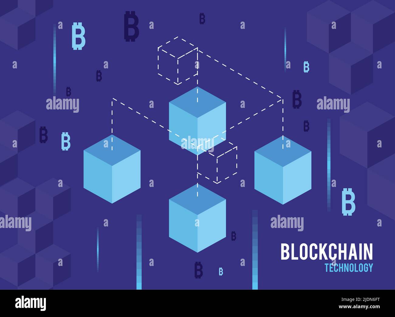 cubes in blockchain technology background Stock Vector Image & Art - Alamy