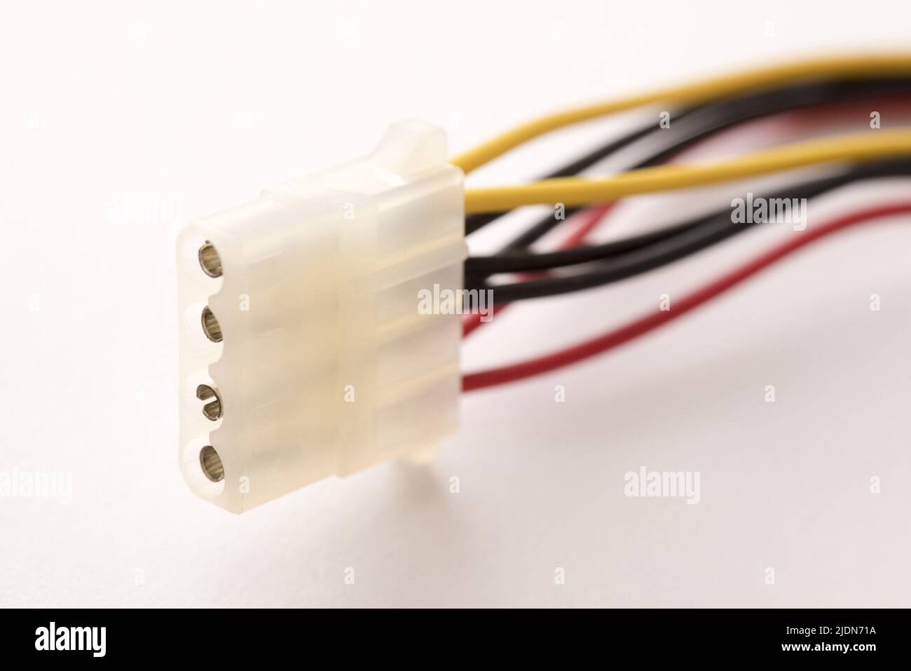 4-pin internal computer power cable against white background Stock ...